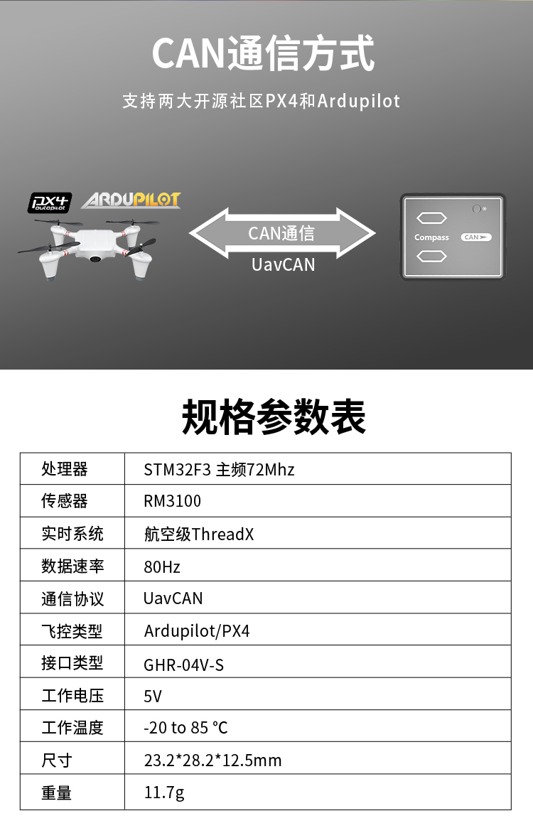 CAN COMPASS – CAN电子罗盘 – 云际创新